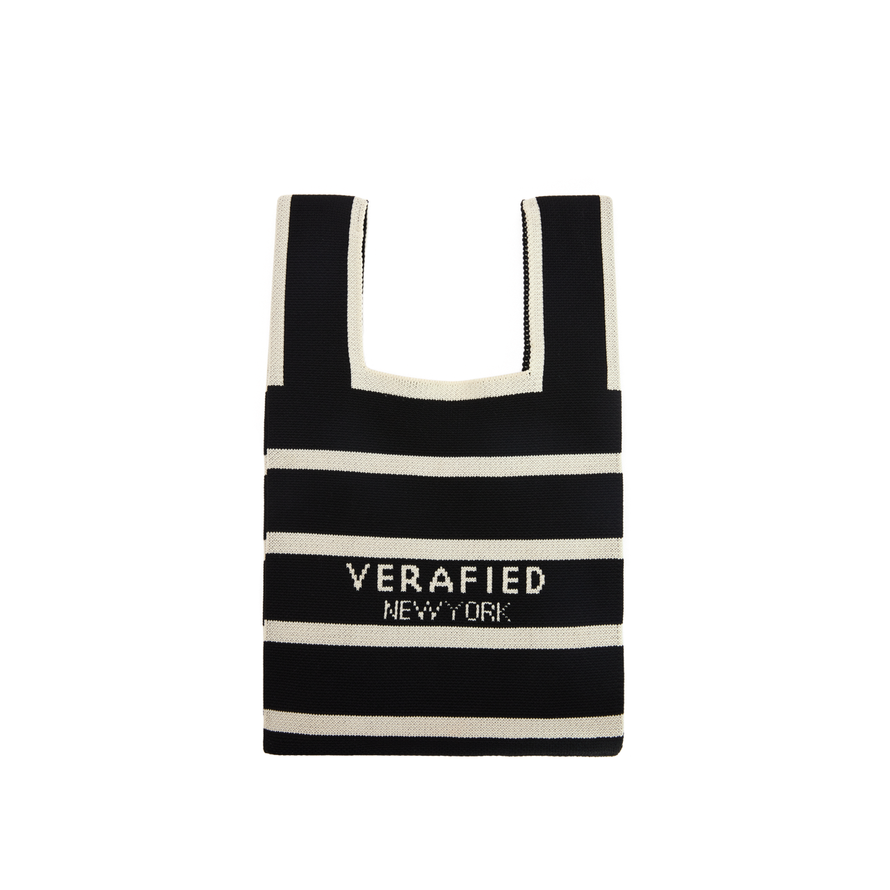 Stripe Tote Bag (Black/White) - Verafied New York