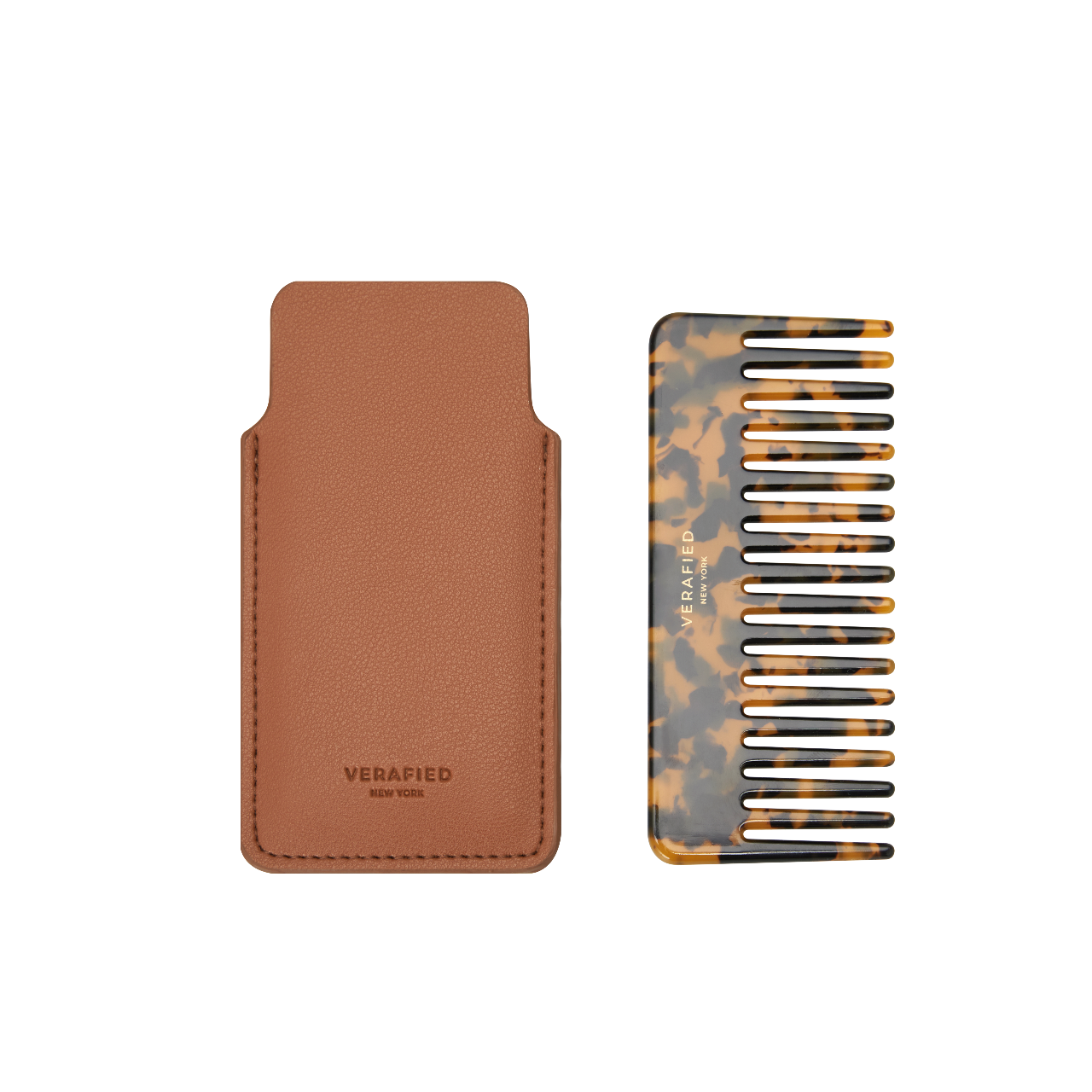 Tan Hair Comb with Case - Verafied New York
