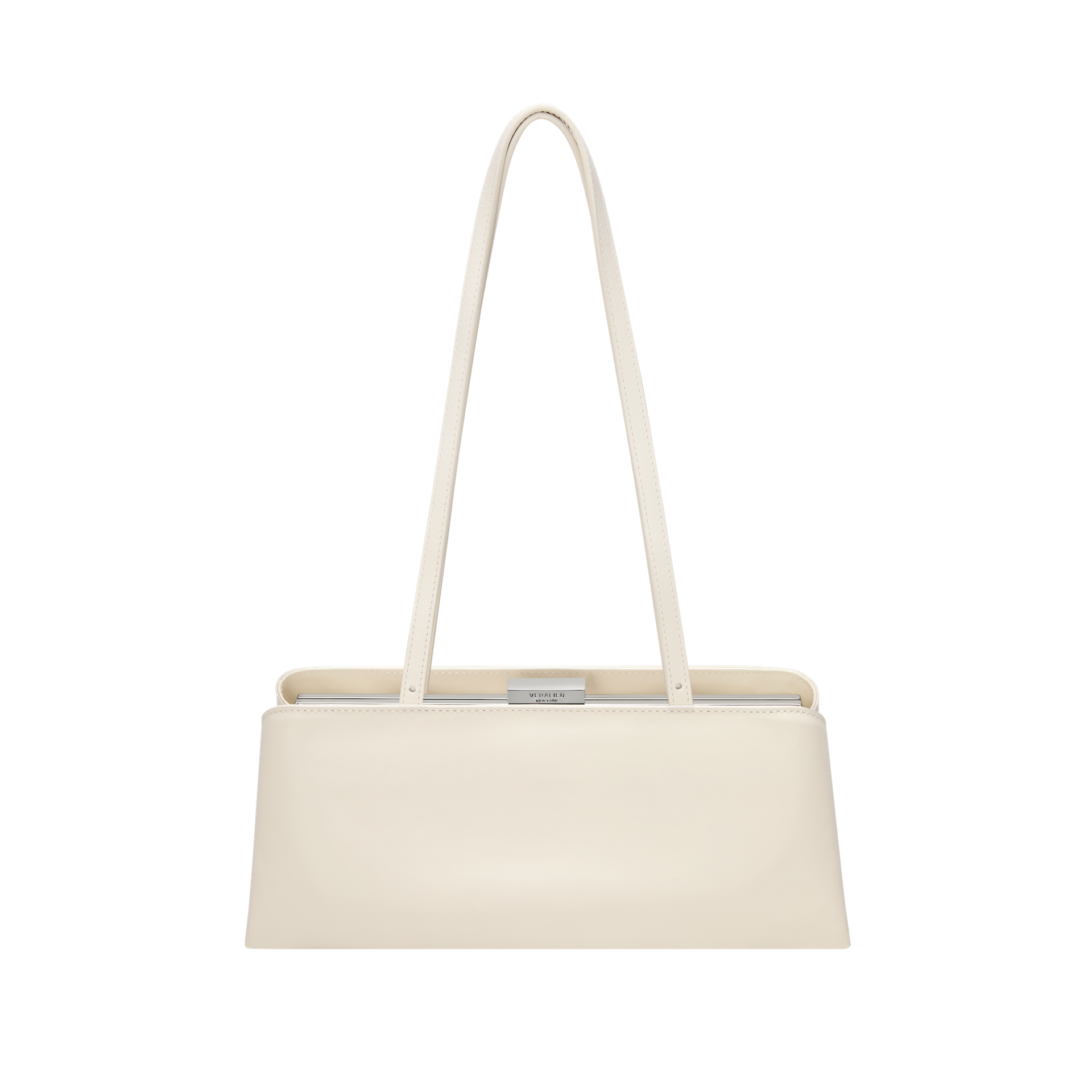 Silver Ivory Éclair Clutch Shoulder Handbag (White) - Verafied New York