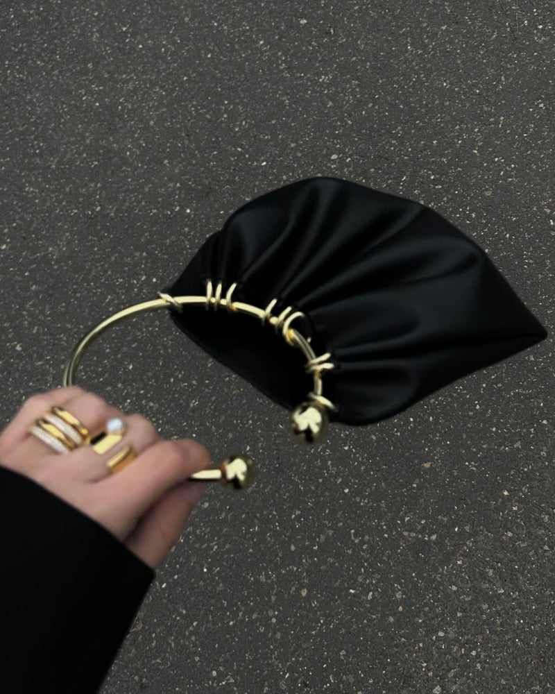Mini Black Ring Handle Shoulder Bag - Verafied New York