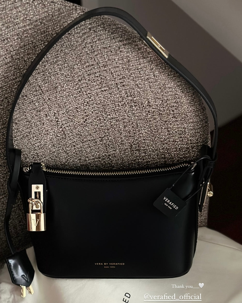 Mini Gold Black Hobo Shoulder Bag - Verafied New York