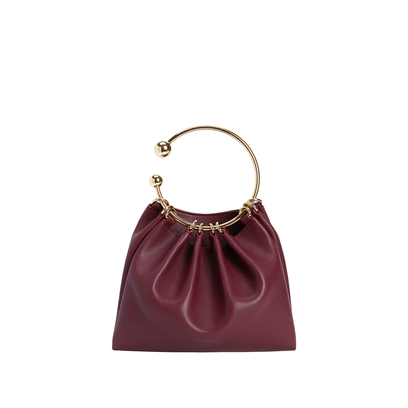 Mini Burgundy Ring Handle Shoulder Bag - Verafied New York
