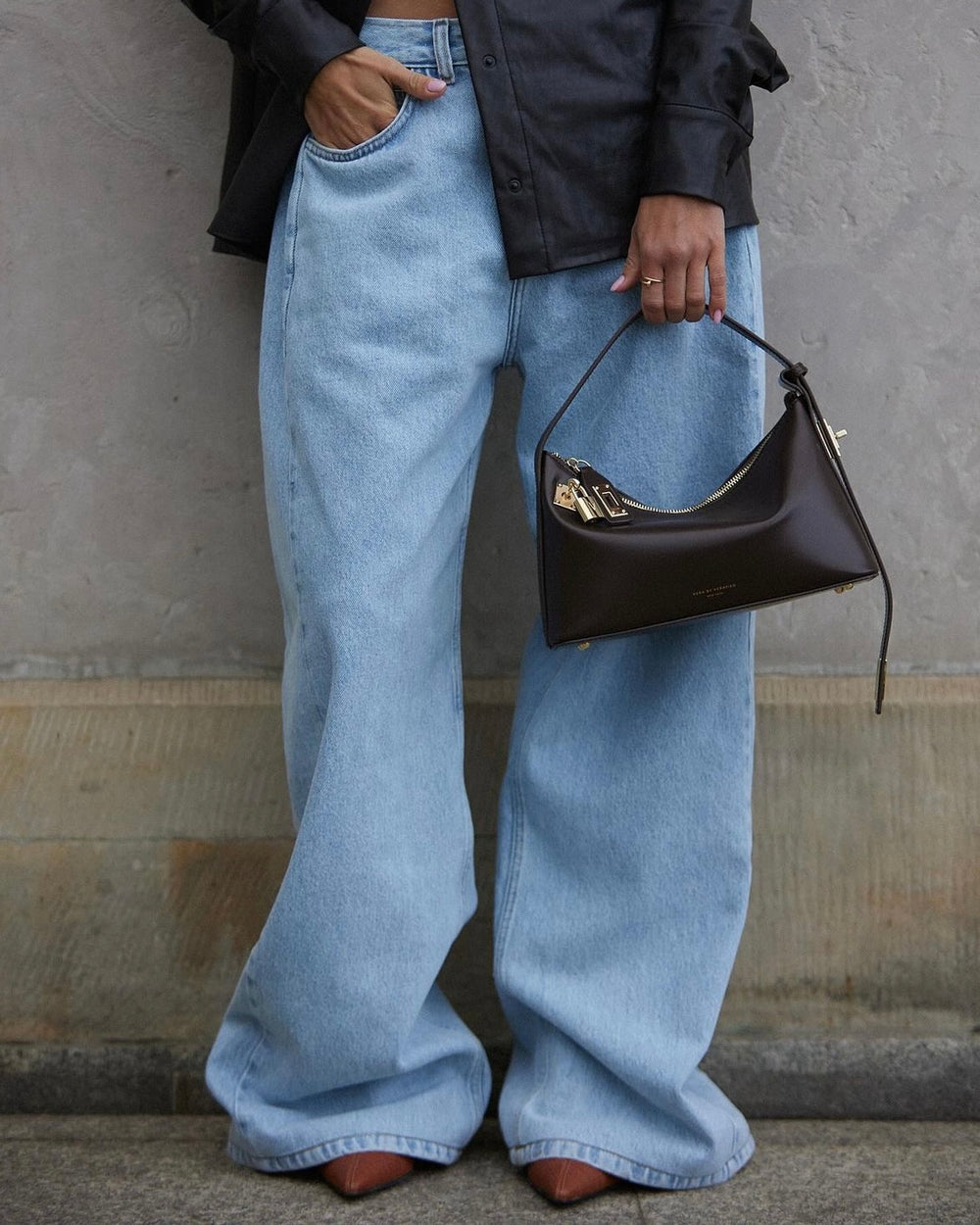 Gold Chocolate Hobo Shoulder Bag - Verafied New York