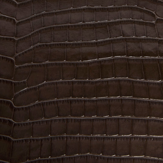 Mocha Croc Embossed Cardholder - Verafied New York