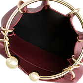 Mini Burgundy Ring Handle Shoulder Bag - Verafied New York