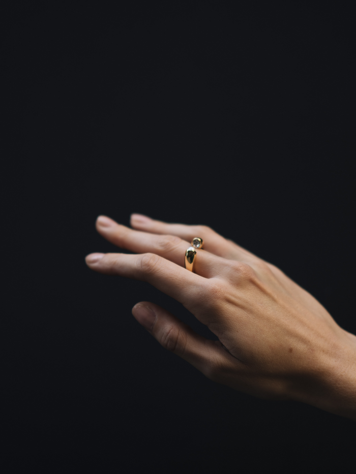 Gold three-link Open Ring (Final Sale) - Verafied New York